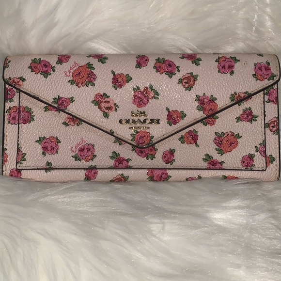 Coach | Bags | Coach Long Floral Envelope Snap Wallet Nwot | Poshmark